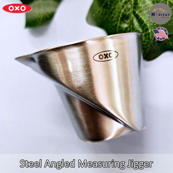จิกเกอร์ ถ้วยตวงสแตนเลส Steel Angled Measuring Jigger {OXO®} | Lazada.co.th