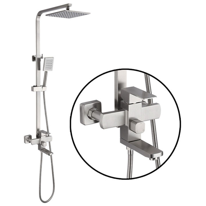 Shower Set Square SUS 304 Stainless Steel Hot and Cold Shower Set ...