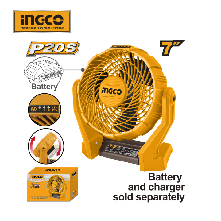 INGCO 20V Lithium-Ion Fan CFALI2007 | Lazada Singapore