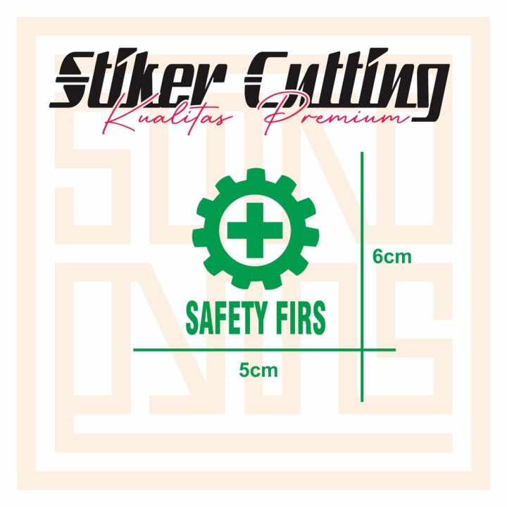 Stiker Helm Proyek Logo K3 Safety First Cutting Sticker Anti Air ...