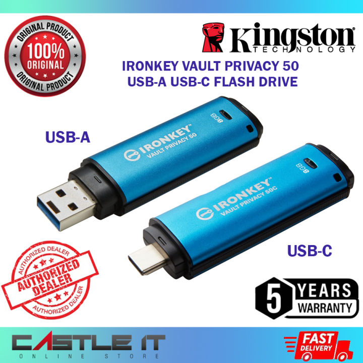 Kingston IRONKEY VAULT PRIVACY 50 / C Flash Drive - Security Drives USB ...