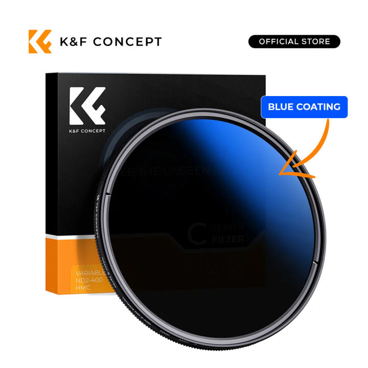 K&F Concept Nano-C Series ND2-400 Variable Fader Neutral Density Adjustable ND Filter with Blue ...