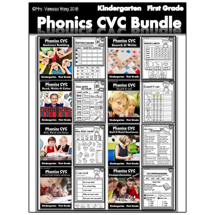 Phonic CVC cvc words montessory-240 pages practice sheets for kids ...
