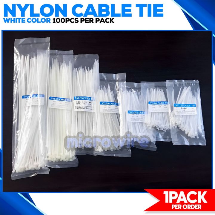 WHITE Nylon Cable Tie 100pcs/Pack High Quality CABLE TIES | Lazada PH