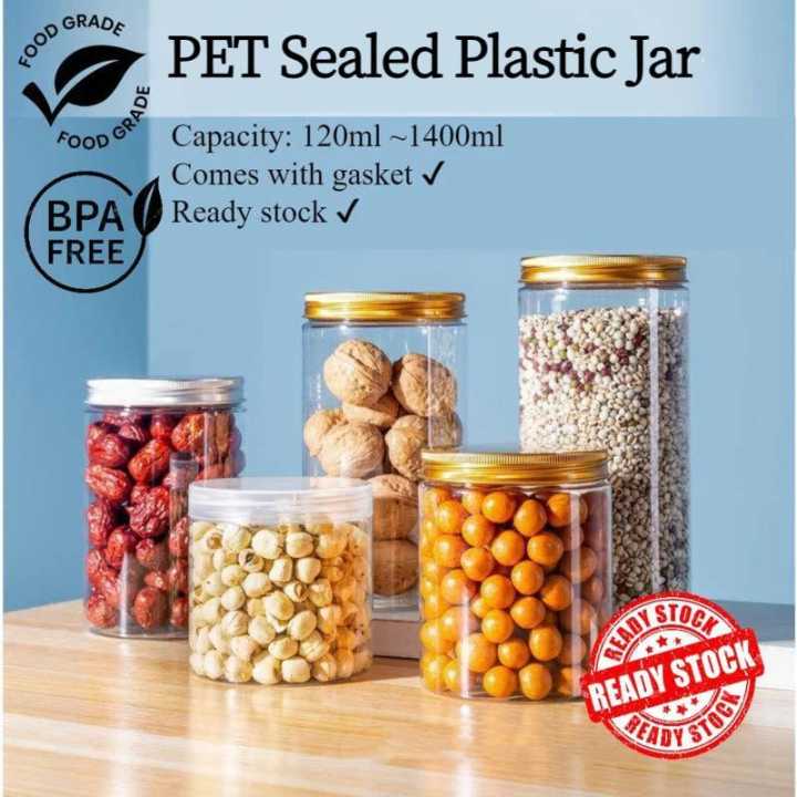 Plastic Jar Aluminium Cover Container Cookies Balang Biskut Raya Murah ...
