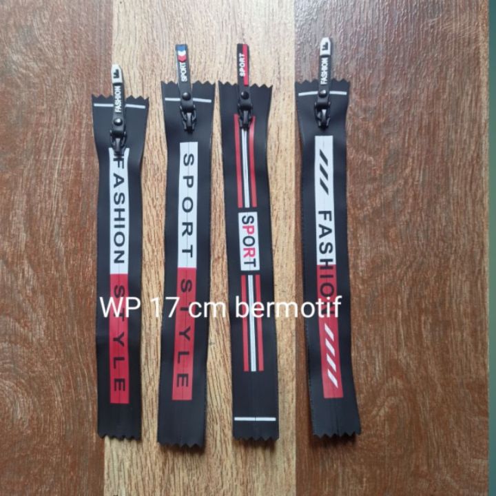 Resleting waterproof saku uk 18 cm bermotif tebal dan halus kepala ...