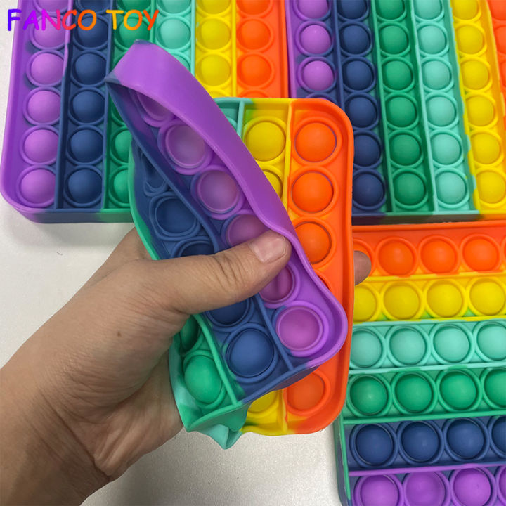 【Lowets Price】 Pop it fidget toy Square Rainbow shape Push Pop Pop ...
