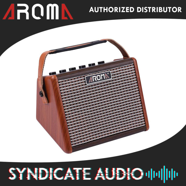 Aroma AG-15A 15W Portable Acoustic Guitar Amplifier with Built-in Rechargeable Battery and ...