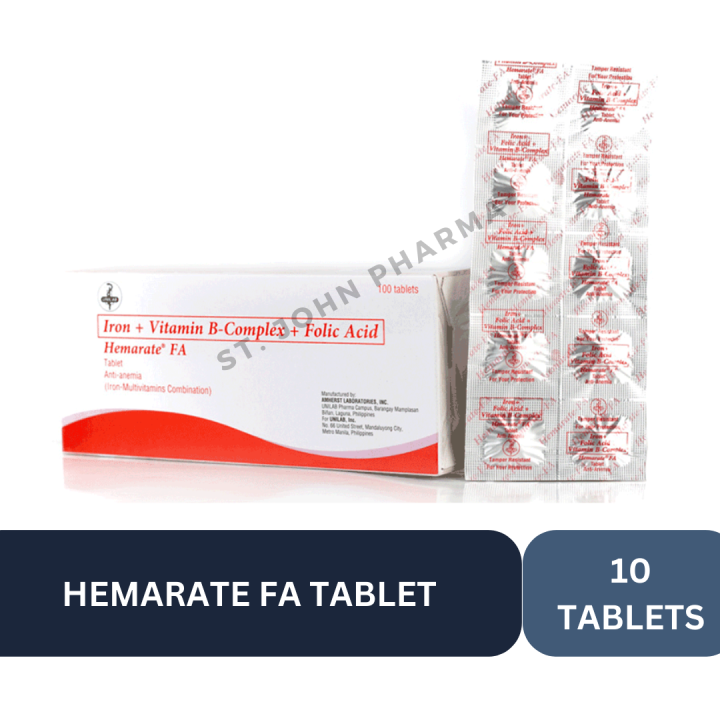 Hemarate FA Tablet Iron + Folic Acid l 10 Tabs l Exp Date: Oct 2025 ...