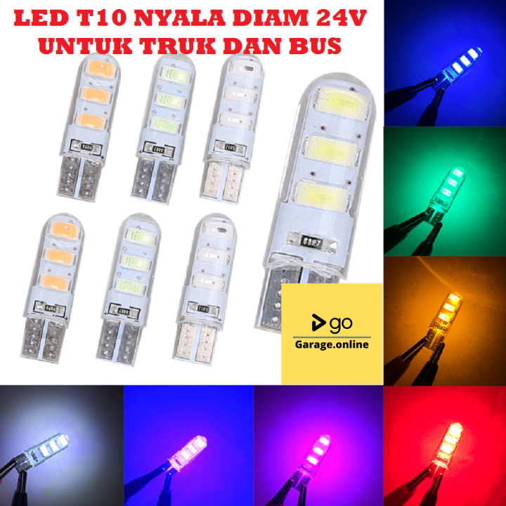 Lampu LED T10 DIAM JELLY WARNA WARNI 24V LAMPU SENJA SEIN ATRET ...