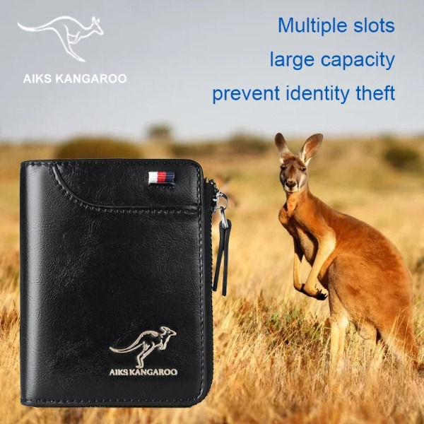 Men's Axe Kangaroo Antitheft Swipe Card Case Antimagnetic Wallet ...