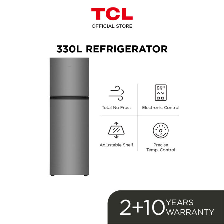 TCL 330L 2-Door Top Mount 5 Star Energy Saving Refrigerator Fridge Fast ...