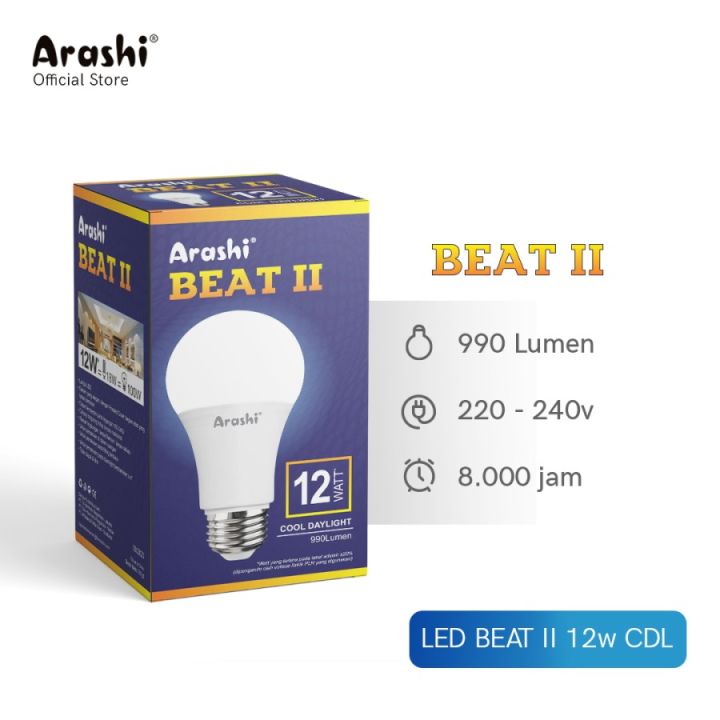 BOHLAM LED BULB ARASHI BEAT LAMPU LED ARASHI BEAT 12W 12 WATT GARANSI ...