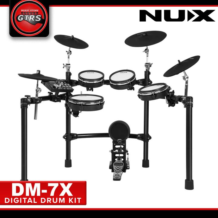 NUX DM-7X DM-7 Professional Digital Drum Set with Remo All Mesh Heads ...