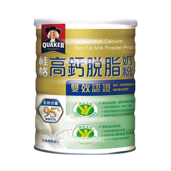 QUAKER HIGH CALCIUM NON FAT MILK POWDER-PROBIOTIC│桂格 雙認證高鈣脫脂奶粉 750g ...