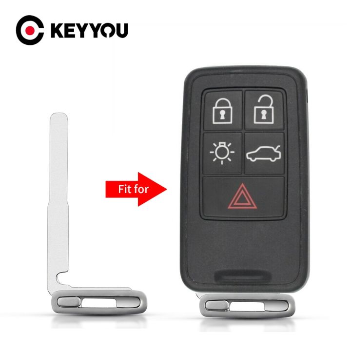 KEYYOU For Volvo XC70 XC90 V50 V70 S60 Smart Card Small Car Key Blank ...