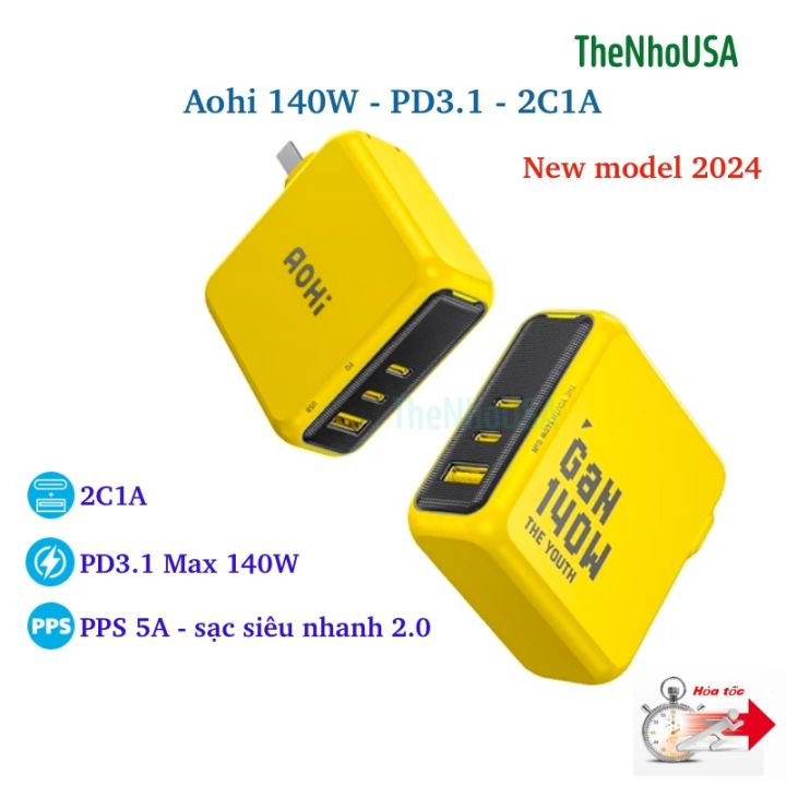 Củ sạc nhanh Aohi Magcube 140w 3 cổng 2C1A AOC C012 C017 PD PPS QC4 BH12T | Lazada.vn