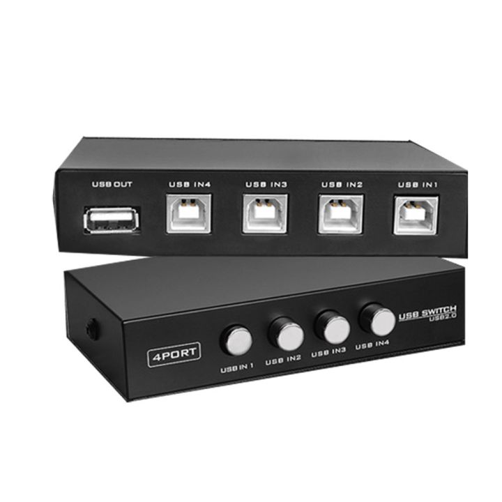 4 Port USB 2.0 Selector Switch for 4 PC Share 1 USB Device Like Printer ...