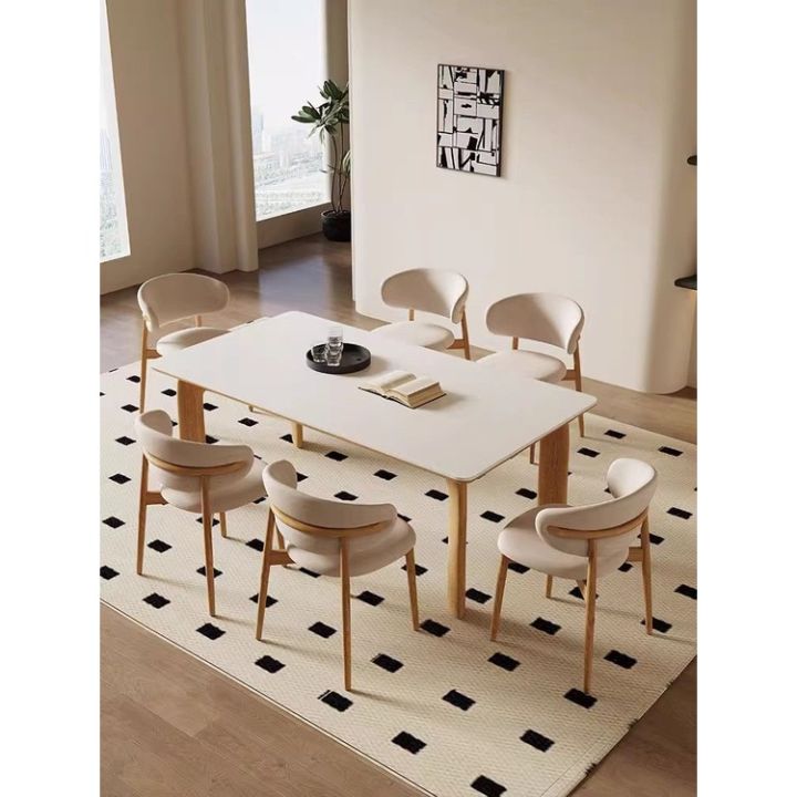 All Solid Wood Rock Slab Dining Table Elephant Legs Ash Wood White ...