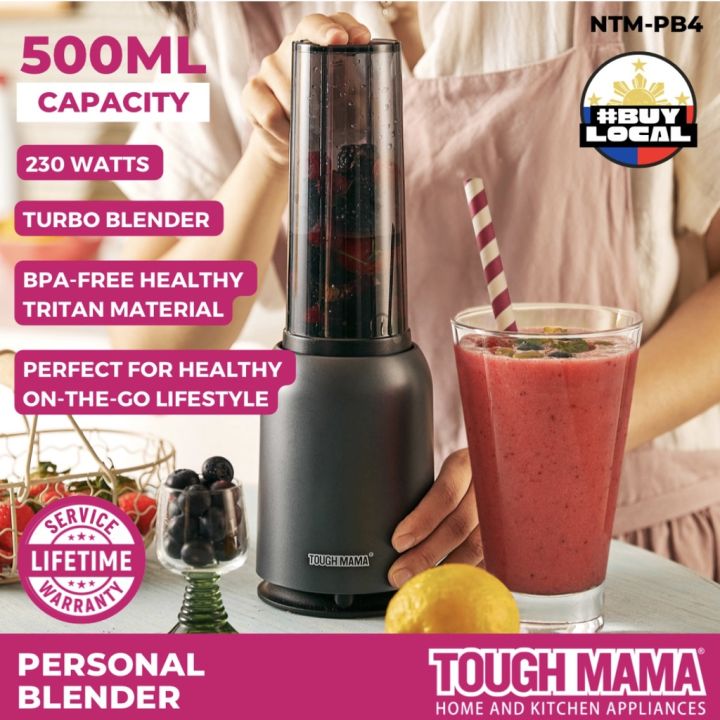Tough Mama NTMPB-4 Personal Blender Black Tumbler Food Processor 500 ml ...