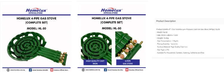 HOMELUX d/DAPUR GAS HL-50/DAPUR GAS HOMELUX 4PIPE/DAPUR HIJAU/DAPUR ...
