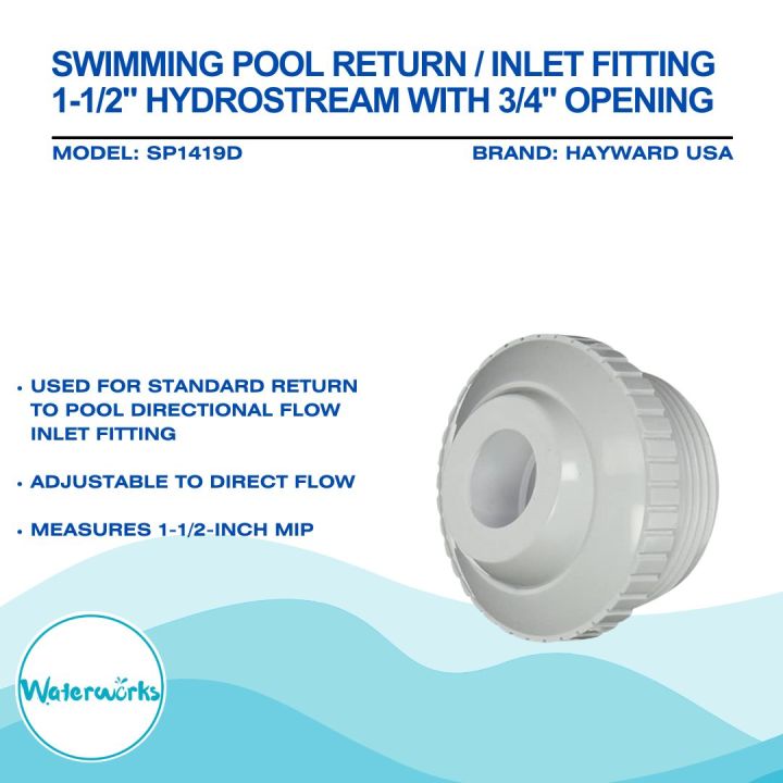 Hayward SP1419D Eyeball Return Fitting - 3/4" Opening, 1.5" MIP Thread ...