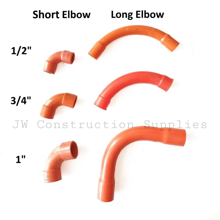PVC Orange Short/ Long Elbow Electrical Fittings (1/2", 3/4", 1 ...