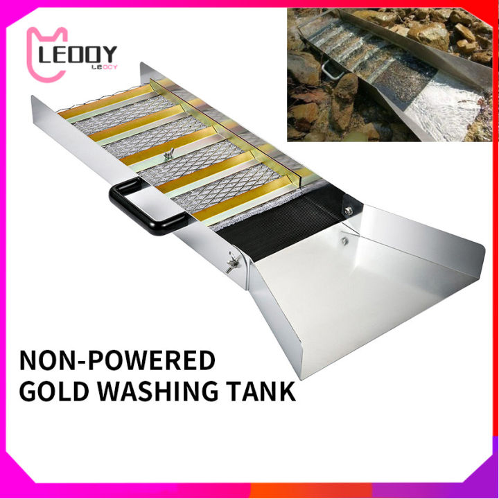 Portable 24 inch Gold Panning Sluice Box Alloy Manual Gold Washing ...