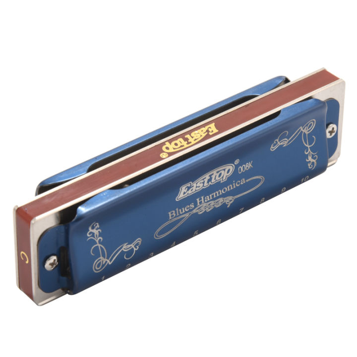 Easttop T008K 10 Hole Blues Harmonica C Key Woodwind Musical Instrument ...