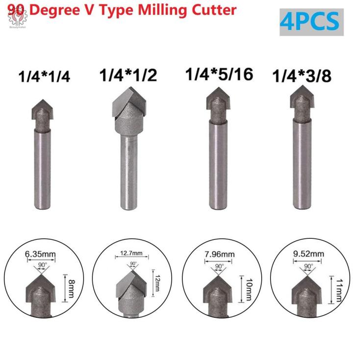 【BEUMK】 High Strength 90 Degree V Groove Router Bit Set with Excellent ...