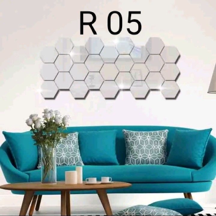 Stiker Dekorasi Dinding Hexagon Mirror Acrylic Cermin Kaca Tempel ...