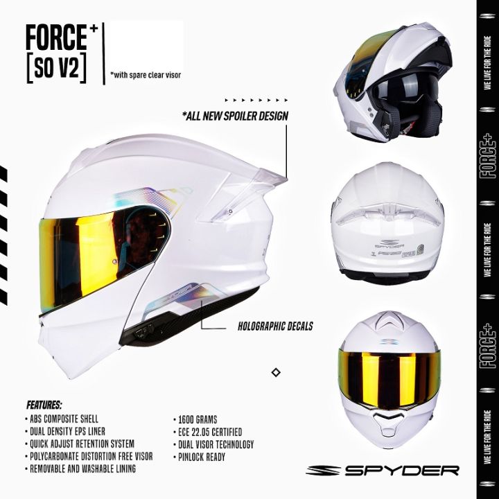 SPYDER FORCE+ PD 1101-FR PWHT/CHR.SIL S0 V2 | Lazada PH