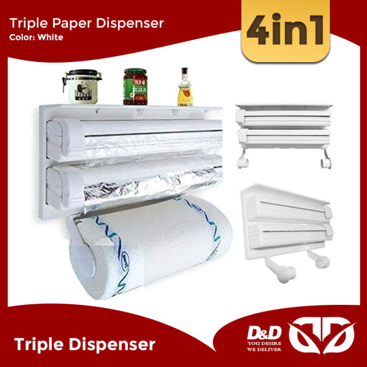 D&D | 4-in-1 Triple Paper Dispenser Tissue Paper Cling Wrap Foil Tissue ...