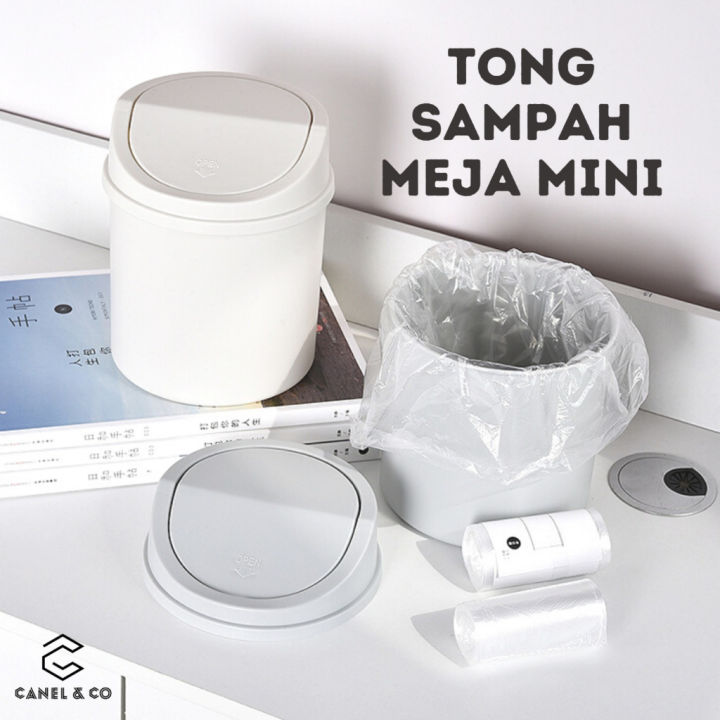 Creative Desktop Trash Can Bin Mini Rubbish Bin Dustbin With Shake Lid ...