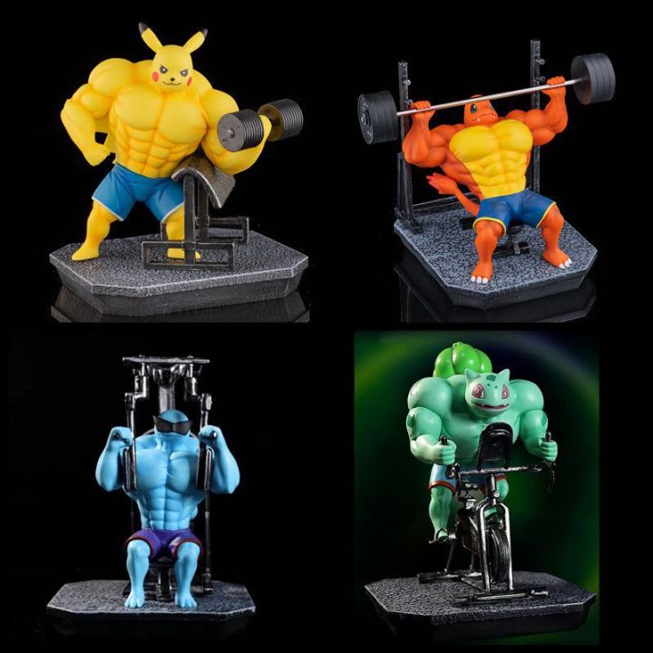 ใหม่ โมเดลฟิกเกอร์ Pokemon Muscle Pikachu Gengar Weightlifting ...