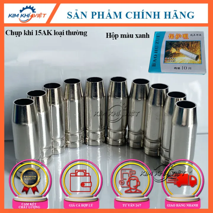 [freeship toàn quốc]Hộp 10 cái chụp khí máy hàn mig15AK hộp xanh. Dùng ...