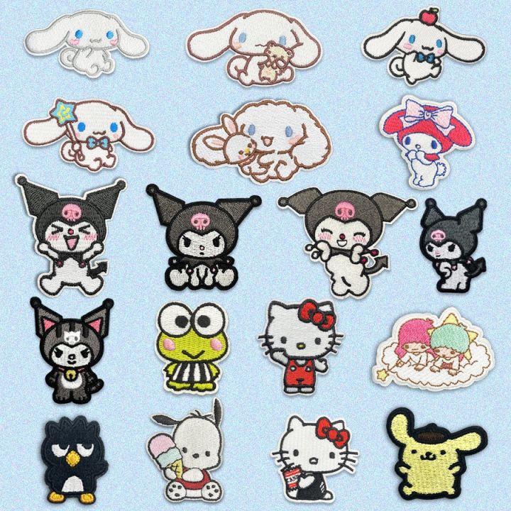 Cute Sanrio embroidery stickers cartoon cloth stickers diy scarf ...