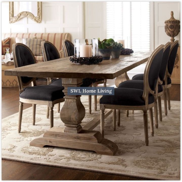 Bali Natural Solid Wood Dining Table 100% European Dining Table Solid ...