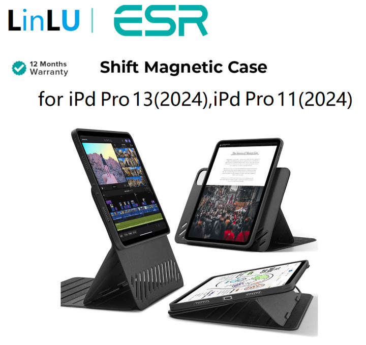 【LinLU】ESR Shift Magnetic Stand Case For iPad Pro 11 (2024) , iPad Pro ...