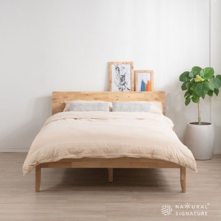 Natural Signature 2549Z-1 Duke Queen Bed Frame/Solid wooden platform ...
