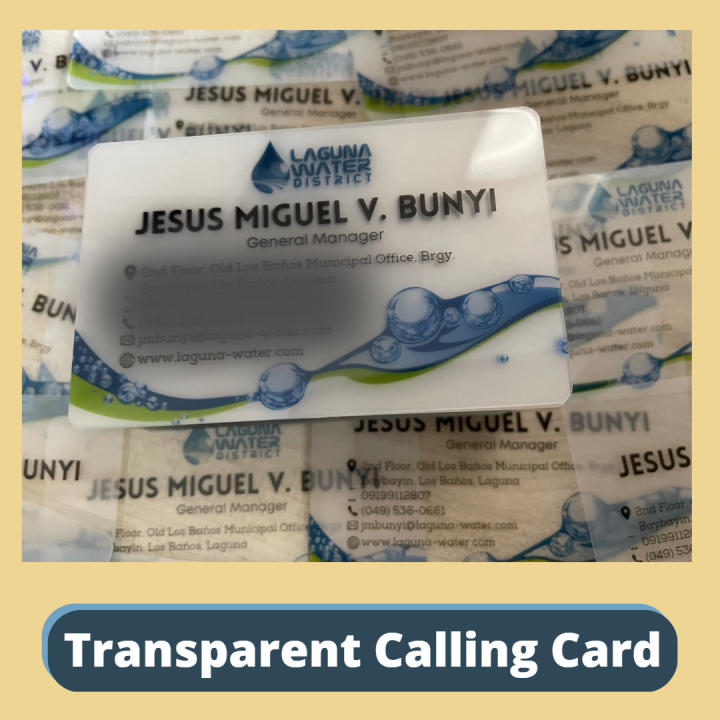 50 pcs | 100 pcs Customized Semi Transparent Calling Card | Lazada PH