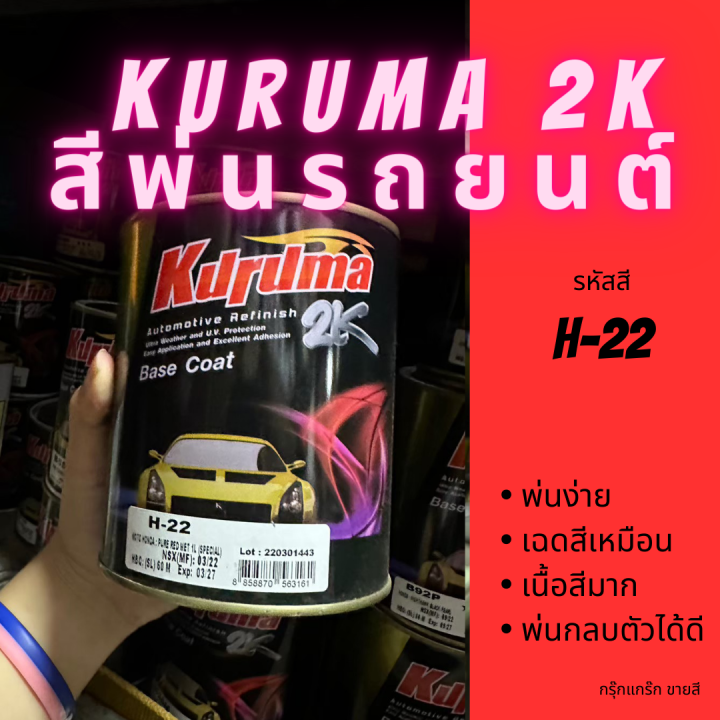 สีพ่นรถยนต์ 2k honda H-22 สีรถมอเตอร์ไซค์สีแดง TOA KURUMA ขนาด1ลิตร สีมอเตอร์ไซค์ฮอนด้า สีคูล ...