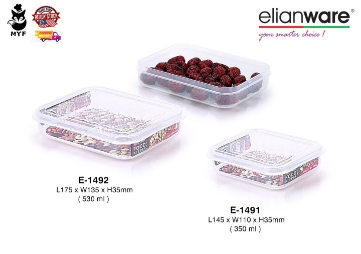 Elianware Food Storage Food Keeper Transparent Airtight Lid E-1491 ...