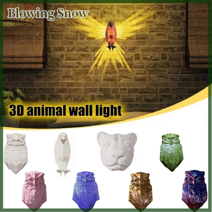 🔥🔥🔥Blowing 3D Animals LED Wall Light Night Owl Wall Lights Wall Bald ...