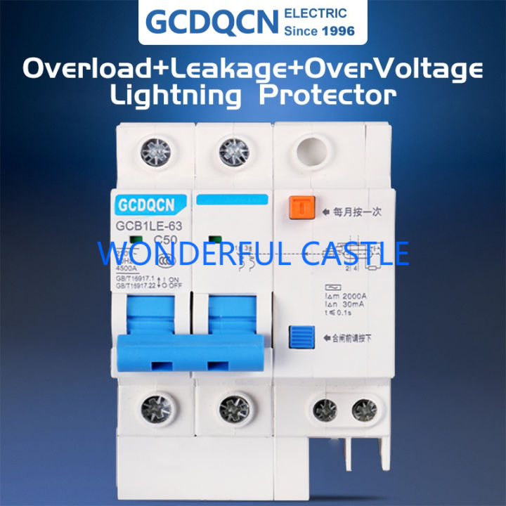 Residual Current Circuit Breaker with Surge Protector RCBO Small MCB RCCB with Lightning ...