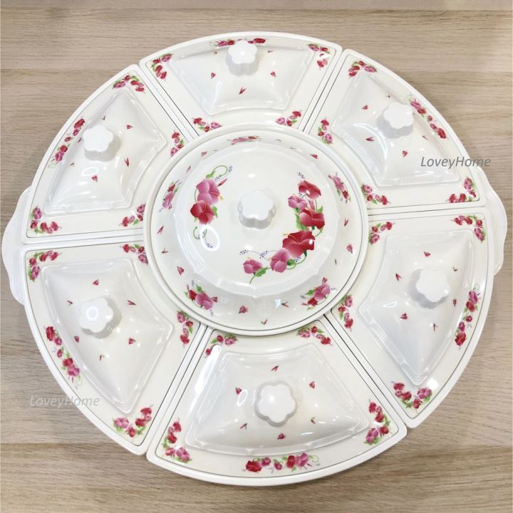 Melamine 16pcs Party Set Rotating Dome Serving Buffet Catering Food ...