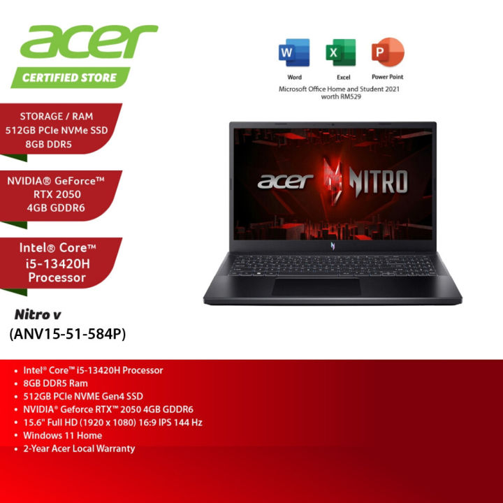Acer Nitro V 15 ANV15-51-584P/ ANV15-51-54Y9/ ANV15-51-5985 15.6 "FHD ...