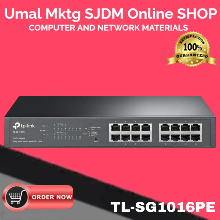 Tp Link Tl Sg1016pe 16 Port Gigabit Easy Smart Poe Switch With 8 Port