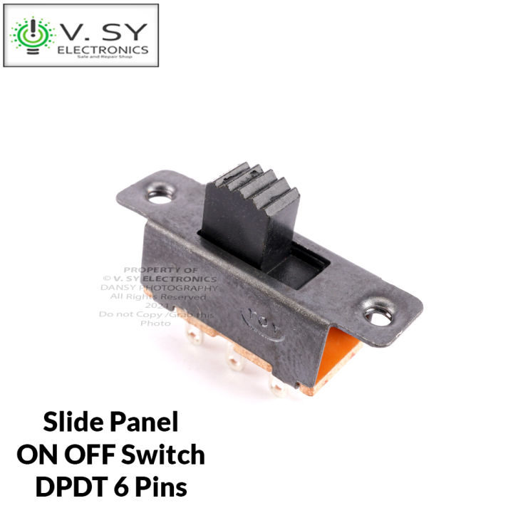 Slide Panel ON OFF Switch DPDT 6 Pins Sliding Power Switch 0.5A up to ...