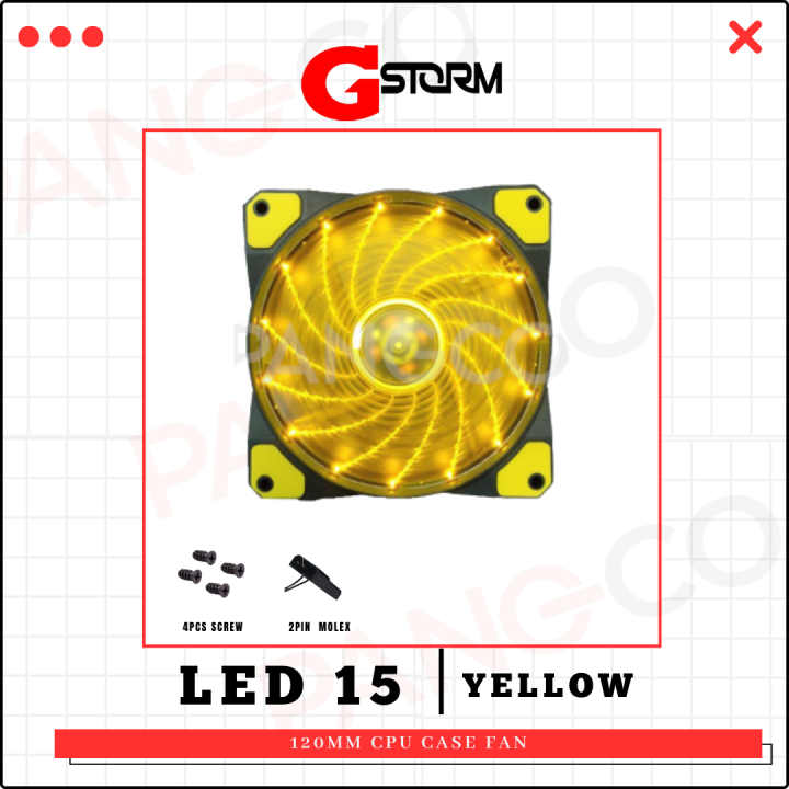 Gstorm LED 15 YELLOW 120mm Light Neon Quite Clear Cooler PC CPU ...